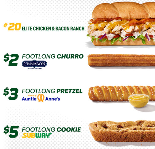 Subway footlong price store